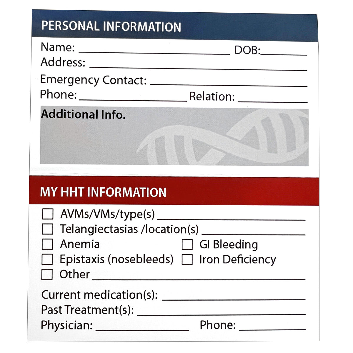 Emergency Wallet Card – Cure HHT