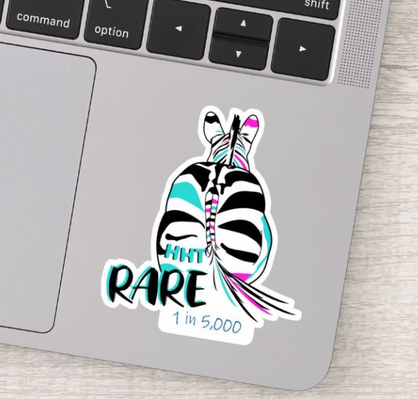 Rare Disease Zebra Sticker – Cure HHT